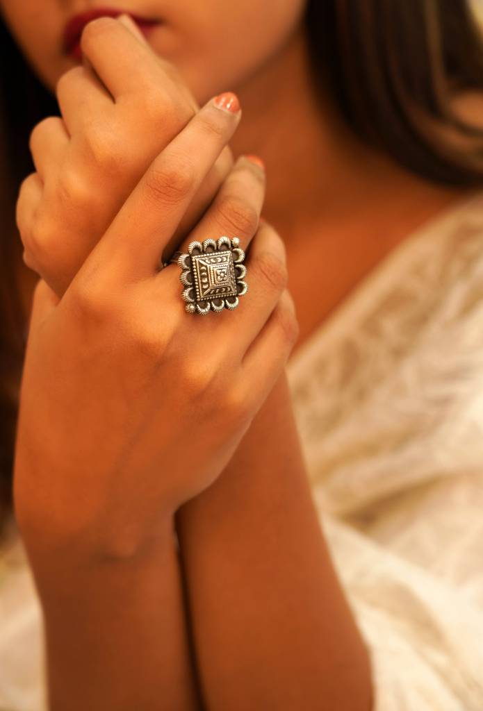 925 Sterling Silver Embossed Motif Intricate Ring | 925 Sterling Silver ...