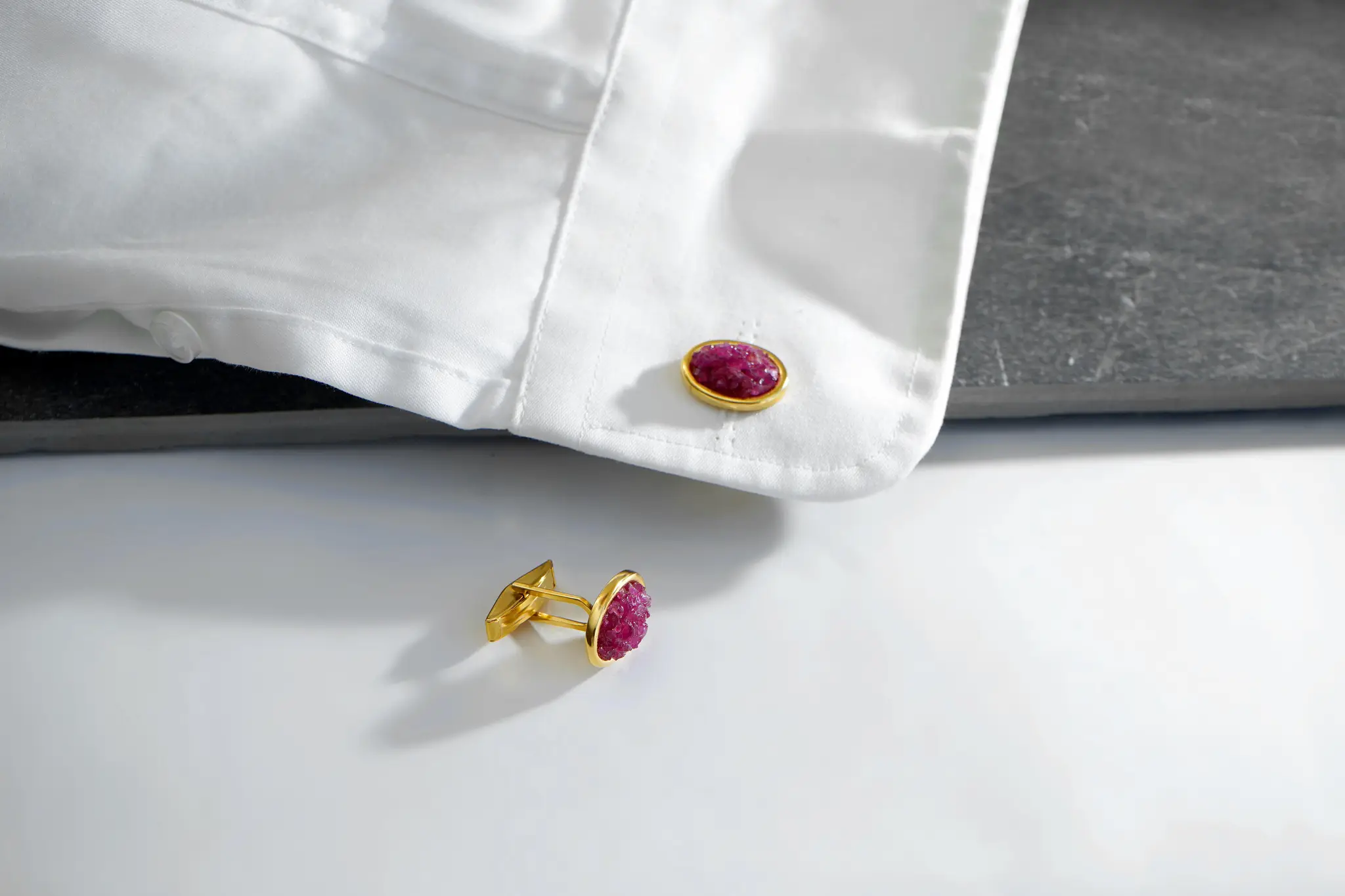 Natural Raw Ruby Cuff Links | Natural Raw Ruby Cuff Links · Eternz