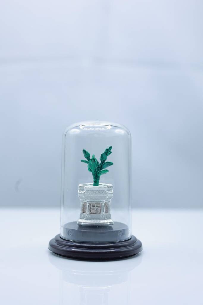 999 Pure Silver Thulasi Madam With Glass Dome Display | 999 Pure Silver ...