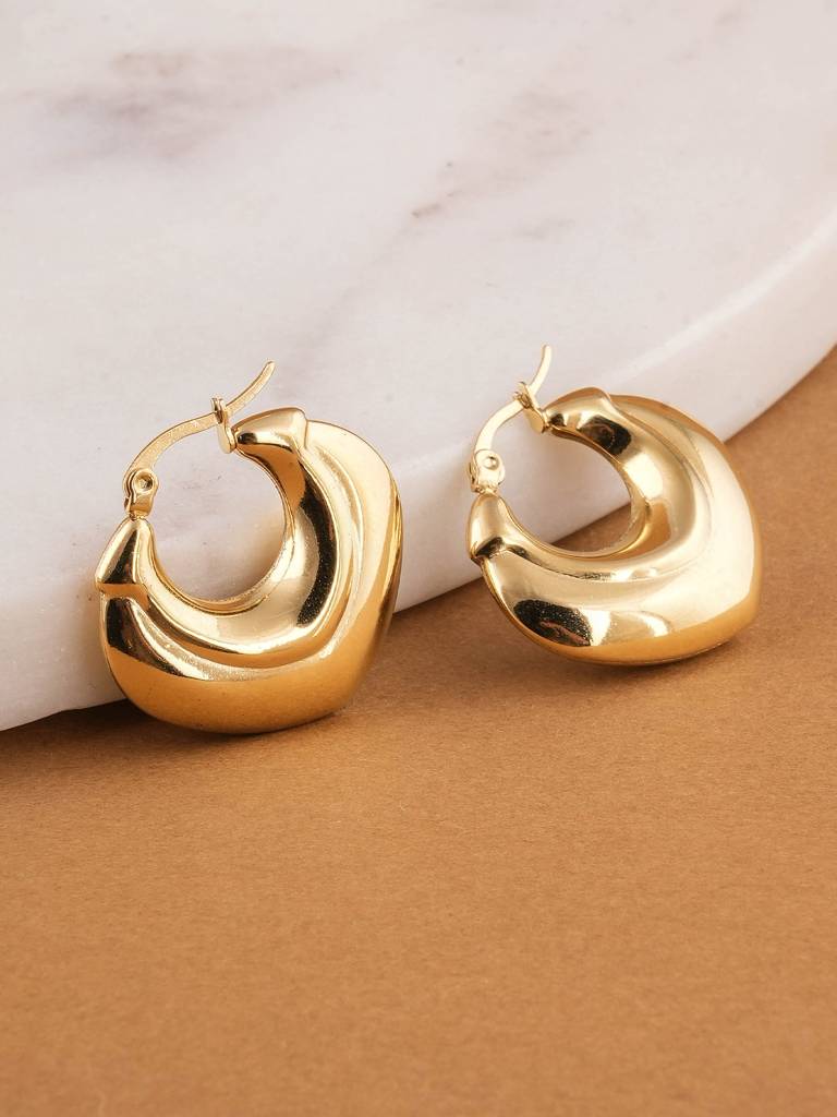 Echo Gold Arc Hoops For Women | Echo Gold Arc Hoops For Women · Eternz