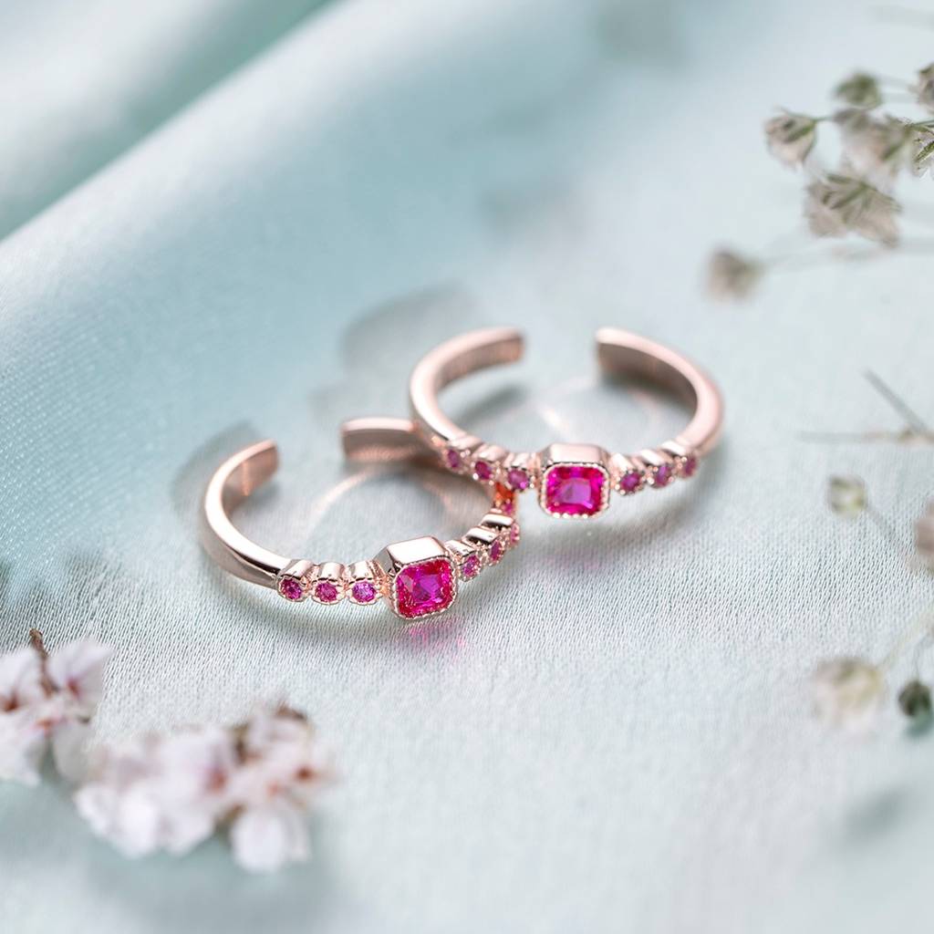Abstract Cz Rose Gold Plated 925 Sterling Silver Toe Ring | Abstract Cz ...