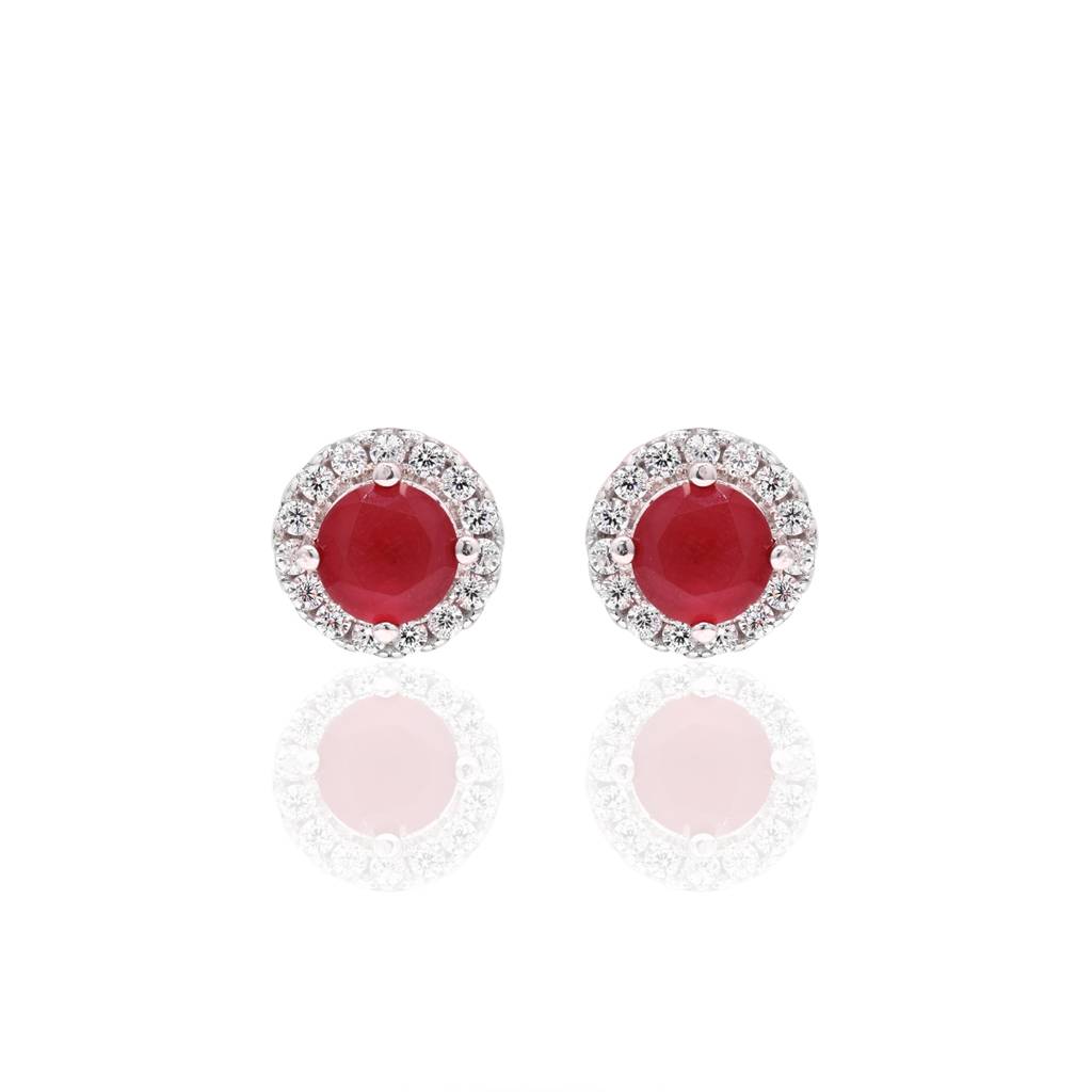 American Diamond Ruby Bruce Pendant Set On Pure 925 Silver | American ...