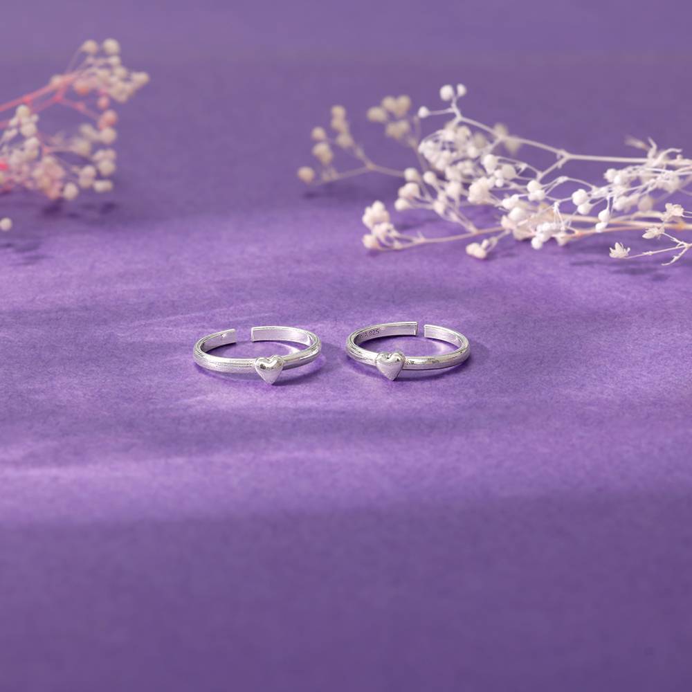 925 Oxidised Silver Heart Toe Rings | 925 Oxidised Silver Heart Toe ...