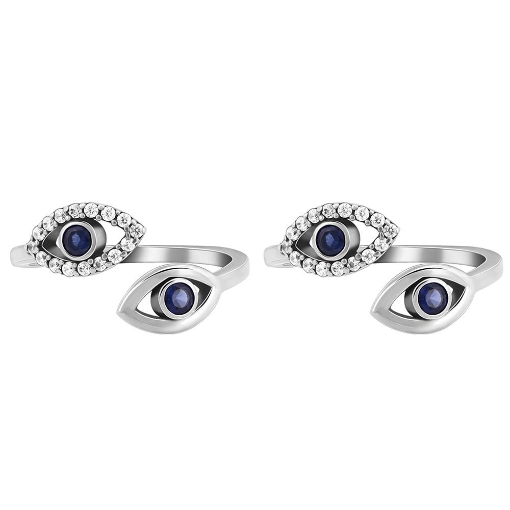 925 Oxidised Silver Evil Eye Toe Rings | 925 Oxidised Silver Evil Eye ...