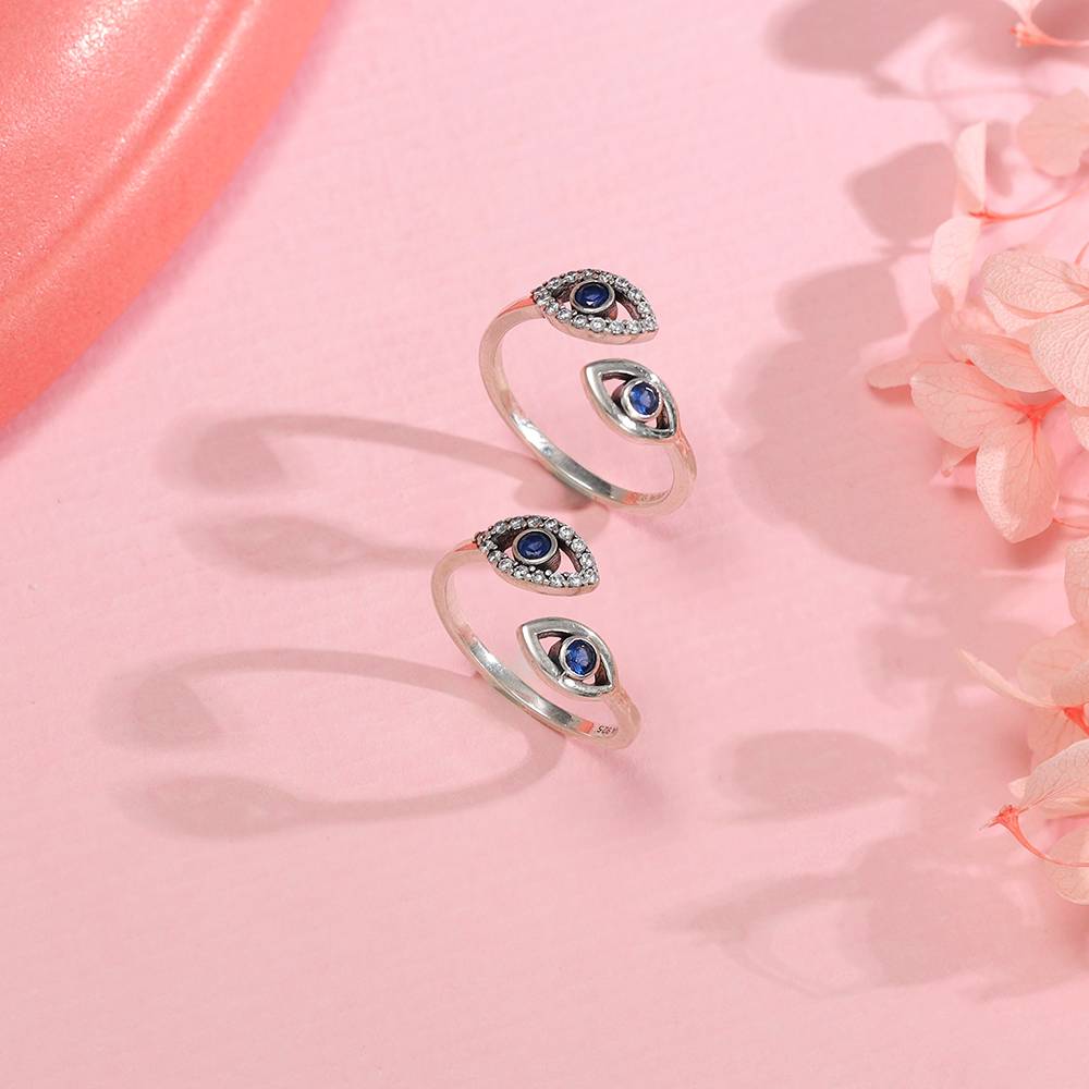 925 Oxidised Silver Evil Eye Toe Rings | 925 Oxidised Silver Evil Eye ...