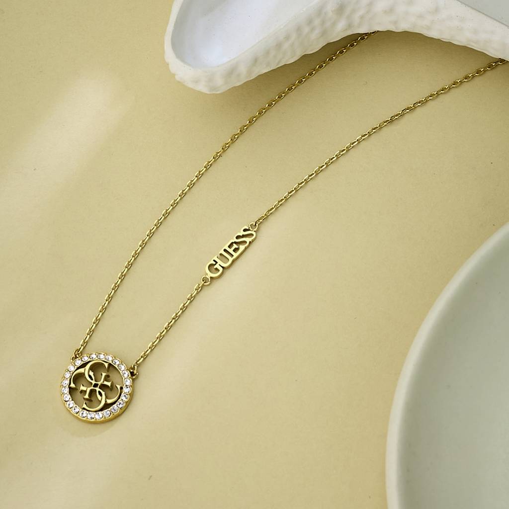 Guess Life In 4G Gold-Plated Stainless Steel Necklace For Women | Guess ...
