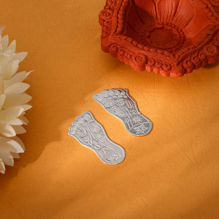 Silver Shree Lakshmi Charan Paduka | Silver Shree Lakshmi Charan Paduka ...