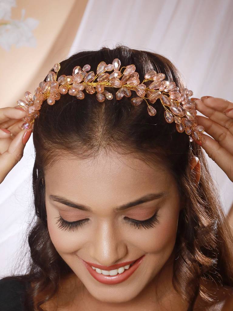 Embellished Pearl Studded Flower Tiara | Embellished Pearl Studded ...