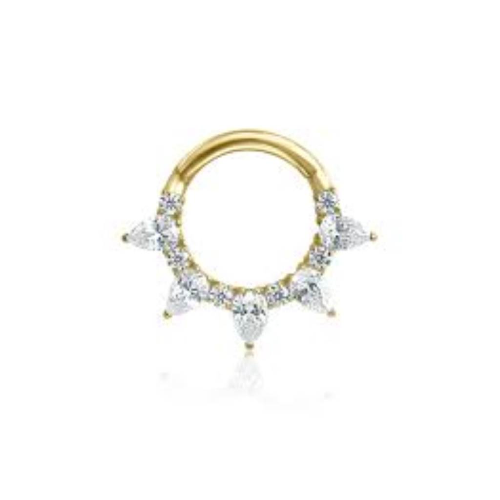 Spikey Septum Piercing Ring Lab Diamond | Buy Spiky Septum Moissanite ...