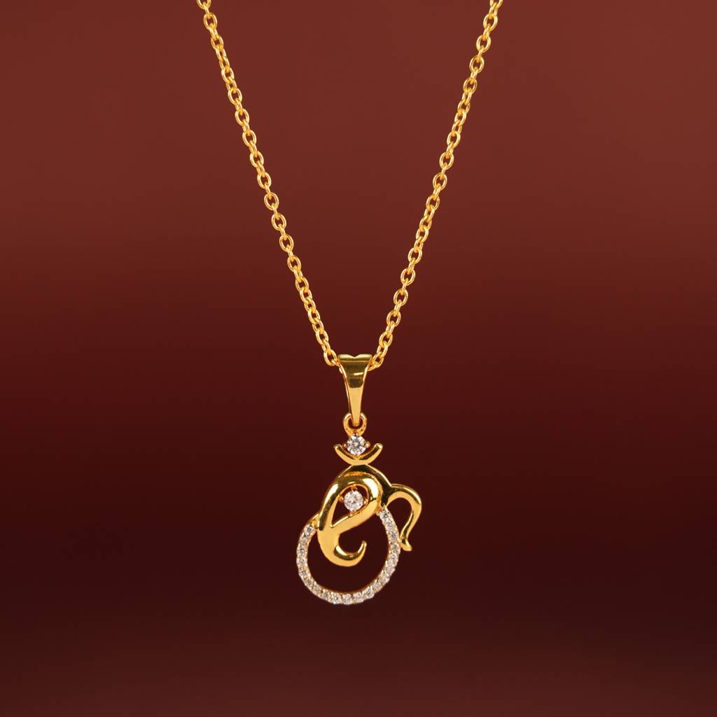 Omkara Shakti Necklace In 92.5 Sterling Silver | Ganpati Om Necklace in ...