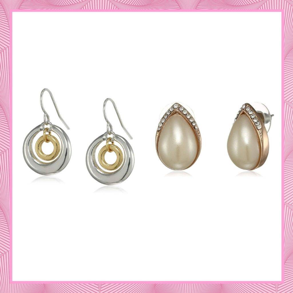 Estele Gold Plated Stud And Dangle Combo Earring For Women | Estele ...