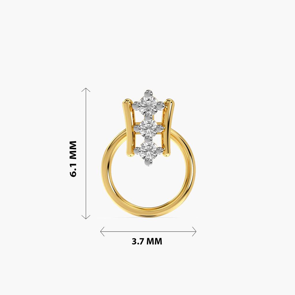 Halo Bar Lab-Grown Diamond Nose Ring | Halo Bar Lab-Grown Diamond Nose ...