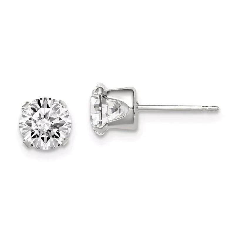 925 Silver White Zircon Stud Earrings 925 Silver White Zircon Stud Earrings Eternz