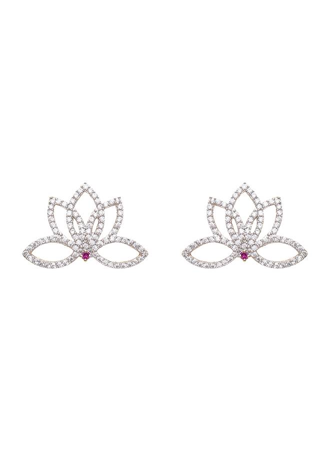 Sparkling Elegance Cluster Setting Cz Floral Earrings | Sparkling ...