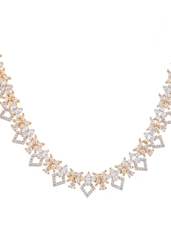 Sparkling Elegance Cluster Setting White Cz Jewellery Set | Sparkling ...