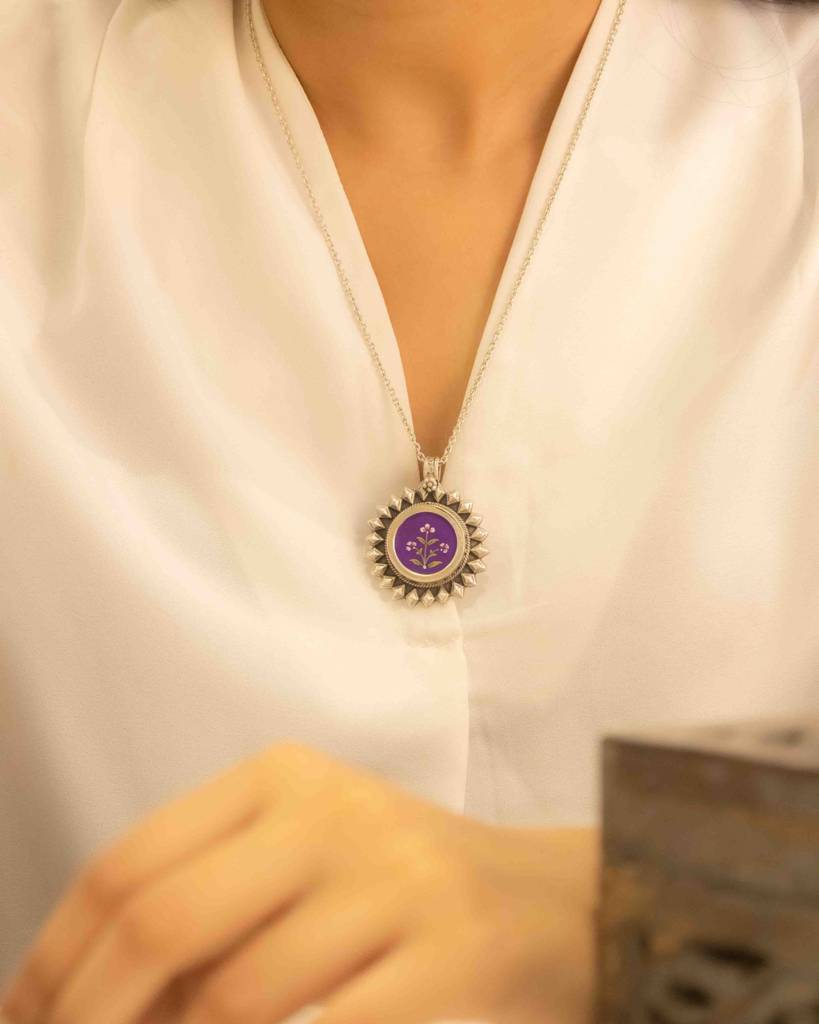 Adya Floral Painted Intricate Necklace Set | Adya Floral Painted ...