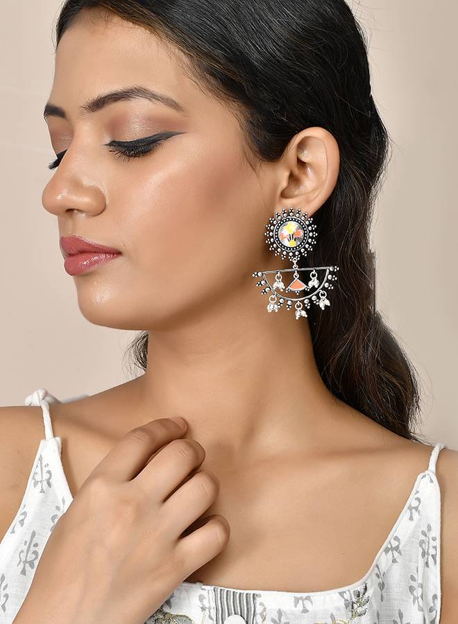 Bagh E Fiza Metal Embellisheds Brass Earrings | Bagh E Fiza Metal ...