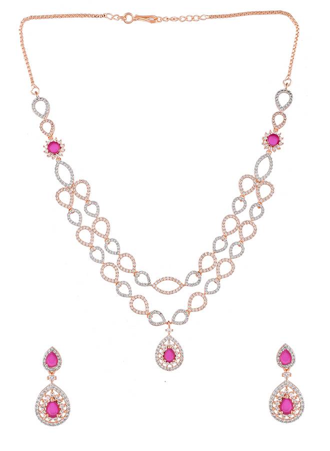 Sparkling Elegance Two Tone Plated Cz Jewellery Set | Sparkling ...