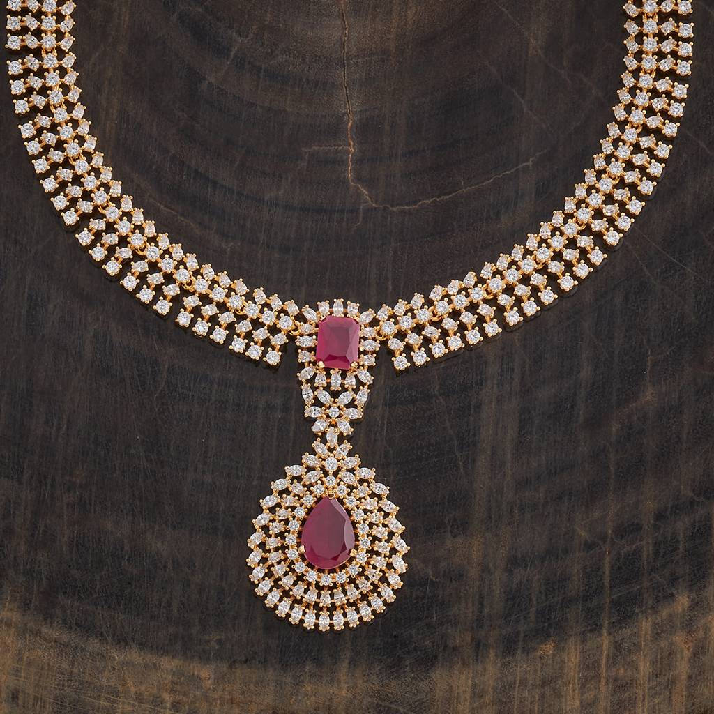Kushal'S Fashion Jewellery Gold-Plated Party Zircon Long Necklace ...