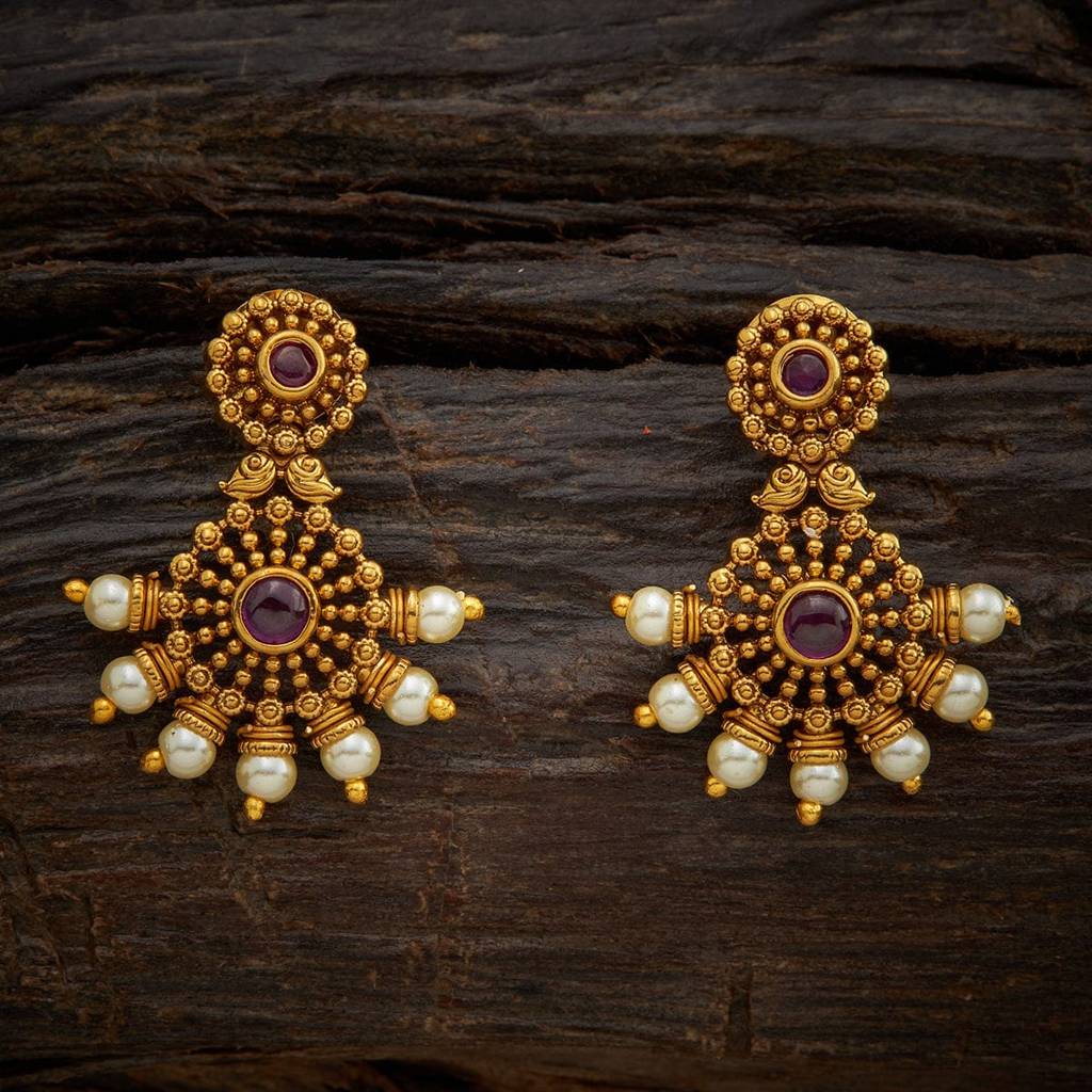 Kushal'S Fashion Jewellery Ruby Gold-Plated Ethnic Antique Drops-148219 ...