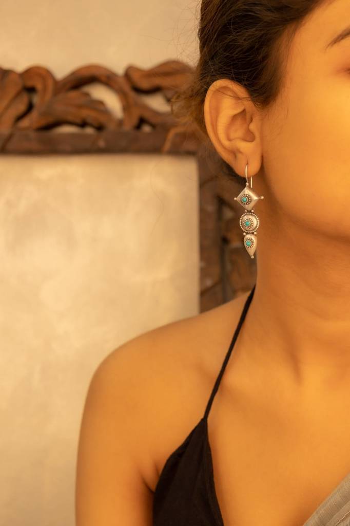 Adya Tri Motif Versatile Turquoise Earring | Adya Tri Motif Versatile Turquoise Earring · Eternz