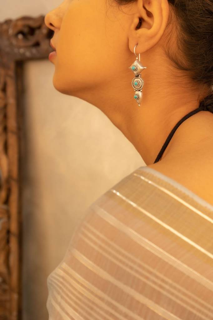 Adya Tri Motif Versatile Turquoise Earring | Adya Tri Motif Versatile Turquoise Earring · Eternz