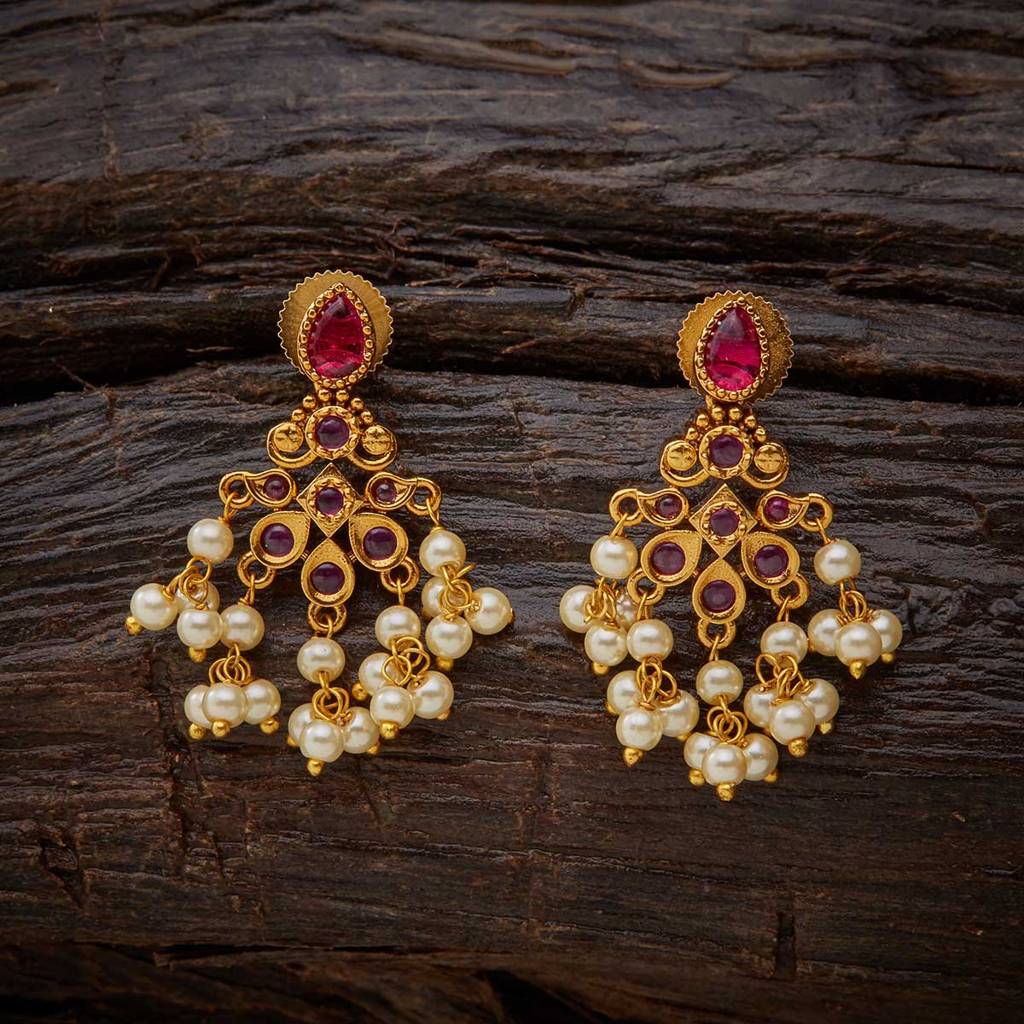 Kushal'S Fashion Jewellery Ruby Gold-Plated Ethnic Antique Drops-138991 ...