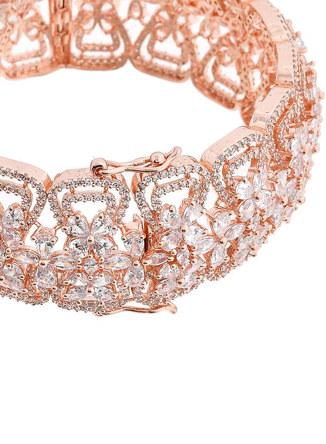 Sparkling Elegance Royal Cutwork Rose Gold Bangles | Sparkling Elegance Royal Cutwork Rose Gold ...