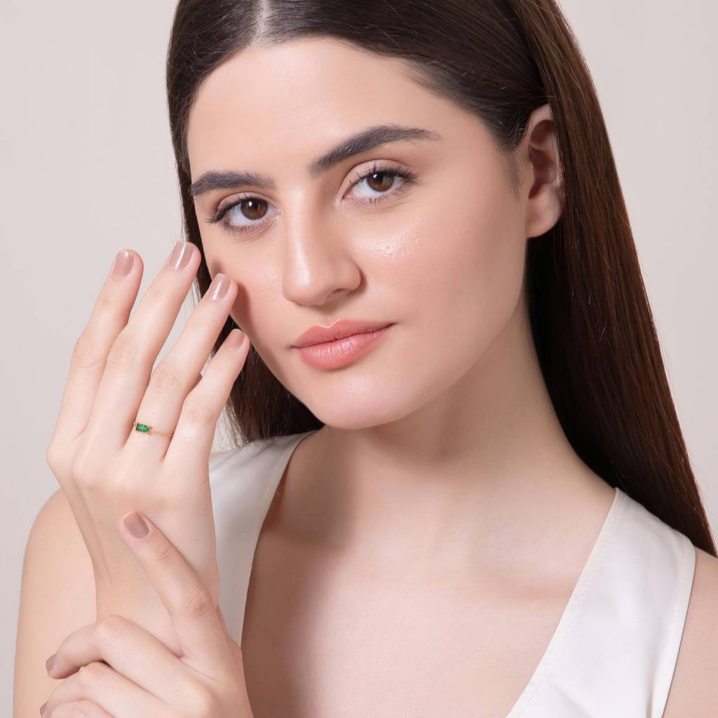 Emerald Green Self-Love Chain Ring | Emerald Green Self-Love Chain Ring ...