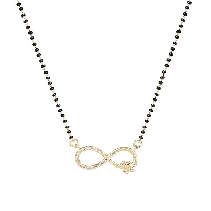 Gold Plated Splendid Infinity Designer Pendant Mangalsutra Chain With ...