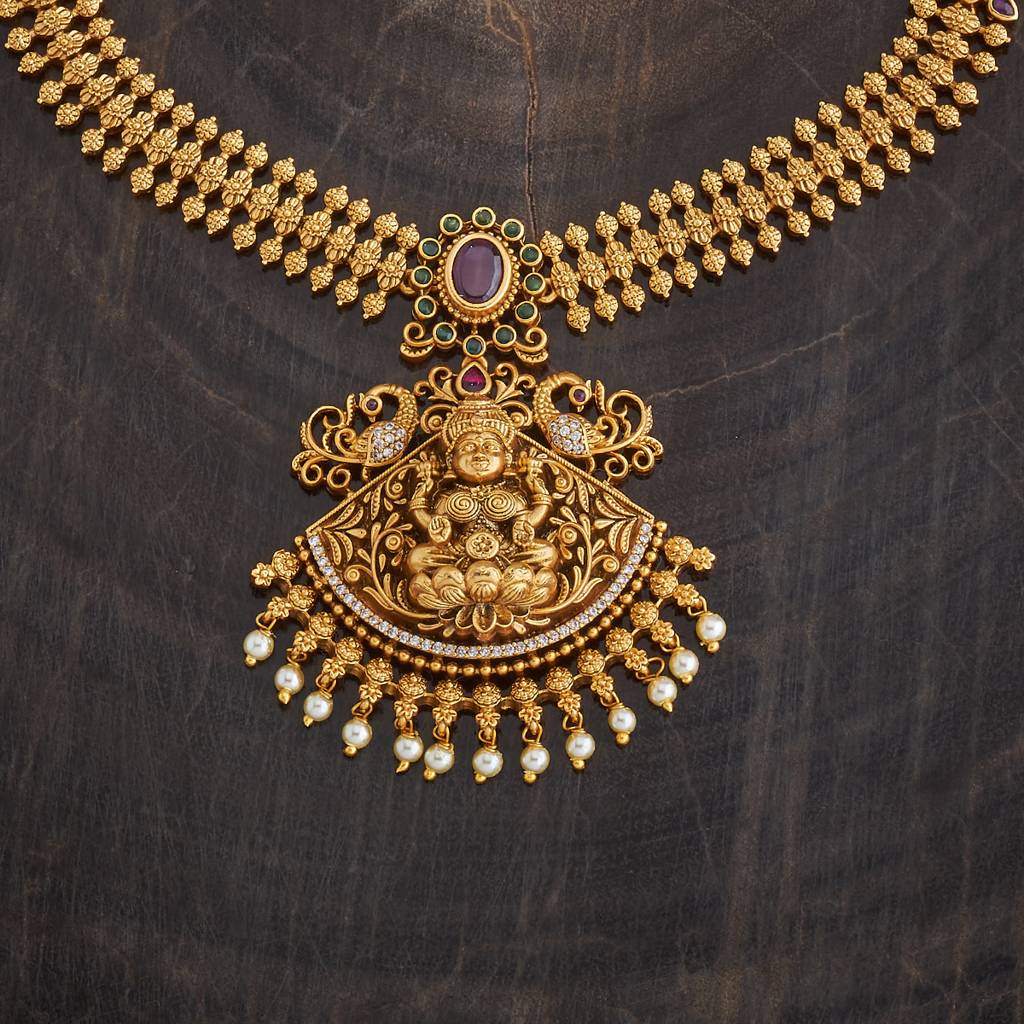 Kushal'S Fashion Jewellery Ruby-Green Gold-Plated Ethnic Antique ...