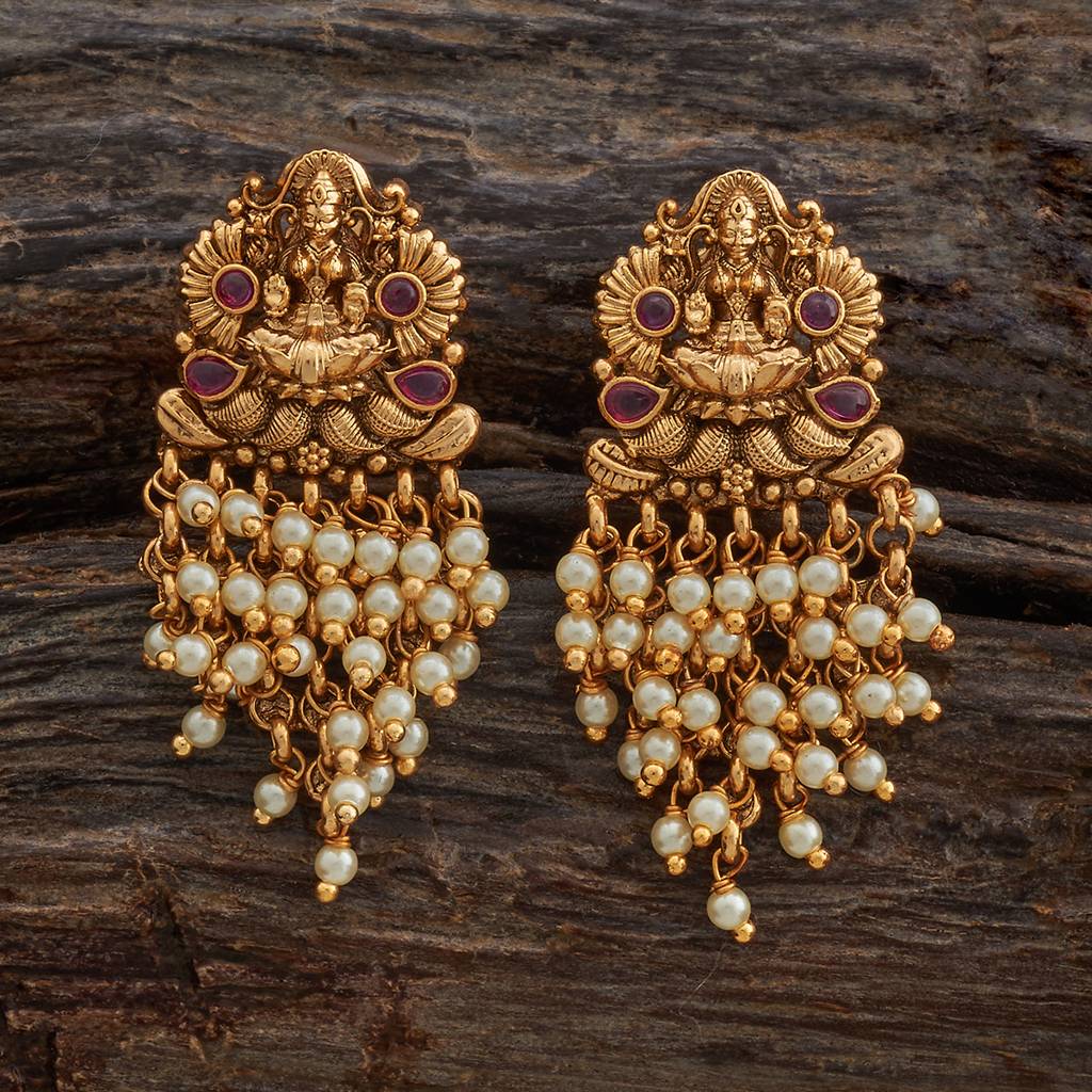 Kushal'S Fashion Jewellery Ruby Gold-Plated Ethnic Antique Drops-181506 ...