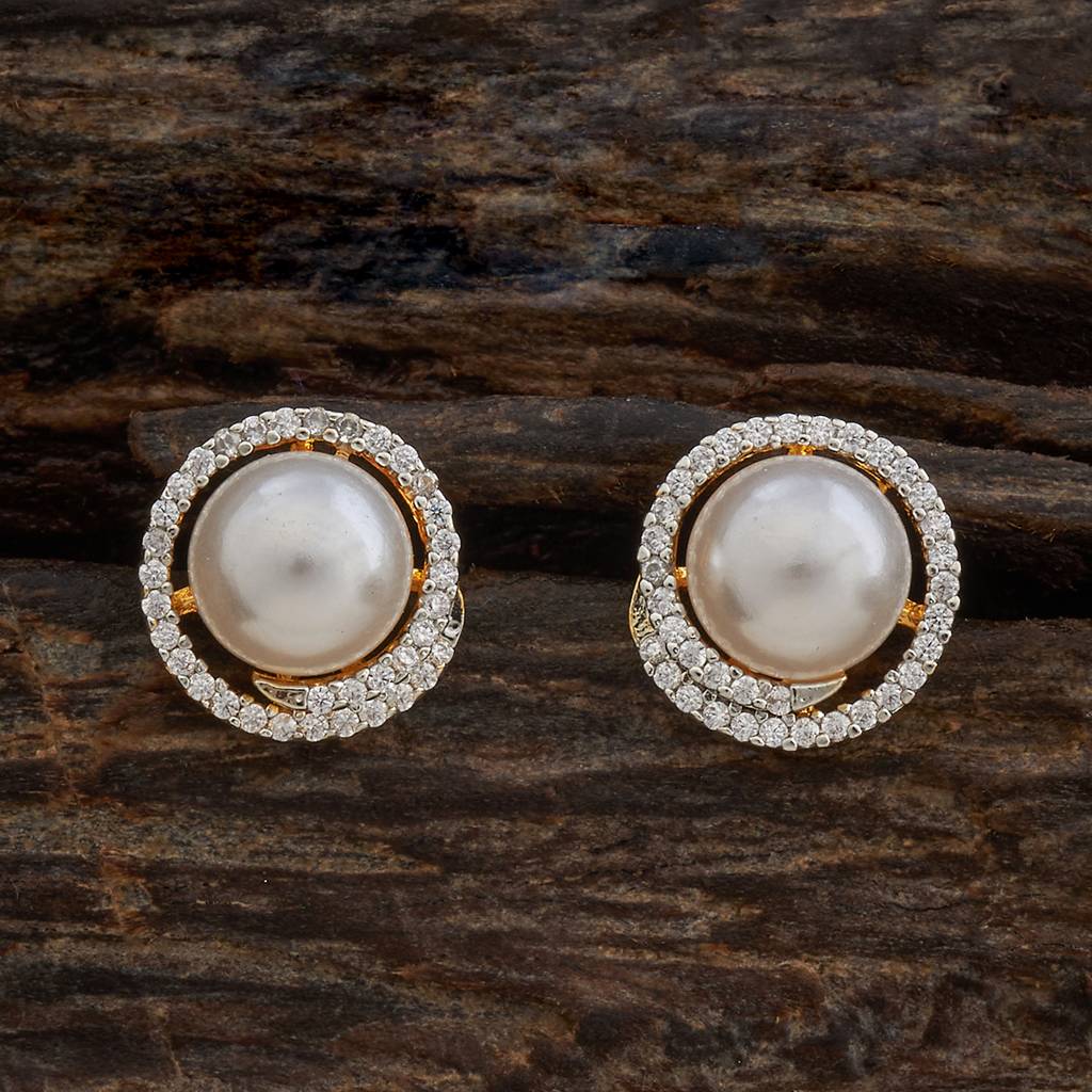 Kushal'S Fashion Jewellery White Rhodium-Plated Party Zircon Studs-170339 | Kushal'S Fashion ...