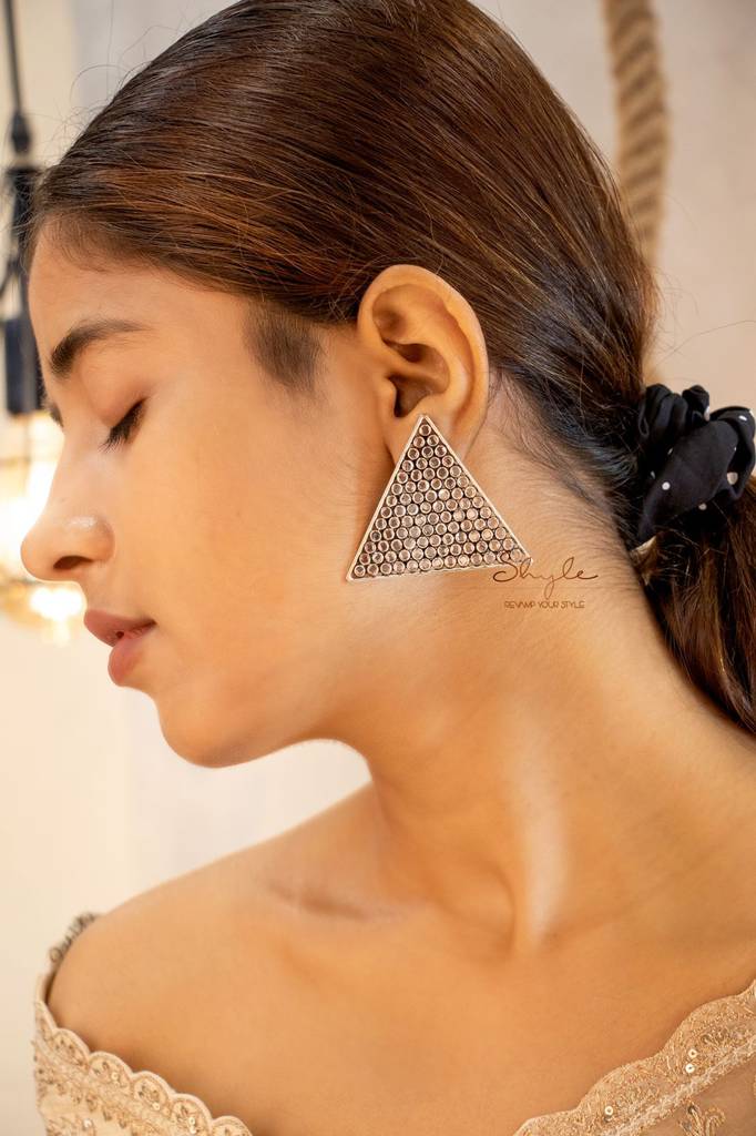 Essence Scintillating Triangle Classic Stud Earring | Essence Scintillating Triangle Classic ...