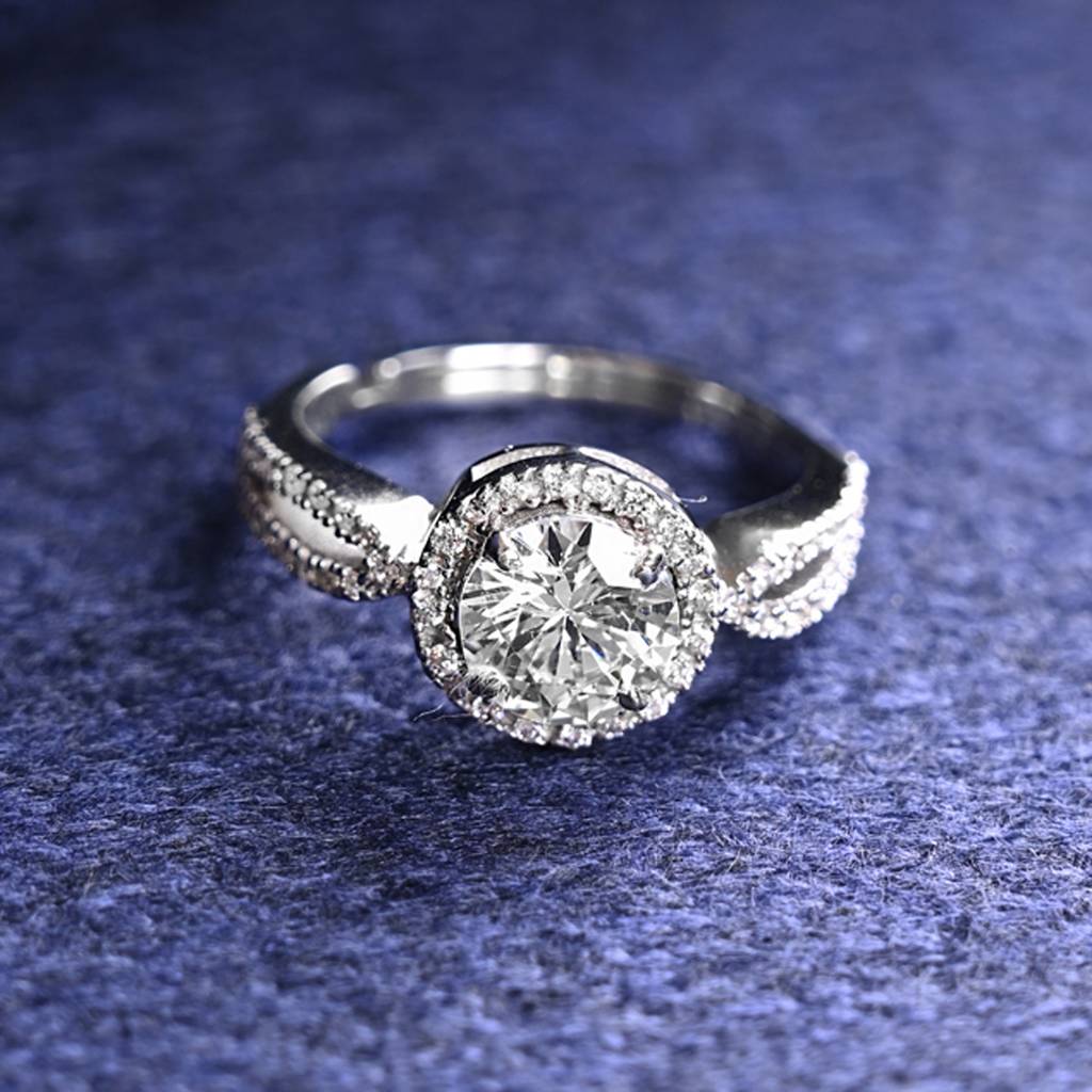 Clara 925 Silver Swiss Zircon Platinum Plated Adjustable Emery Designer ...