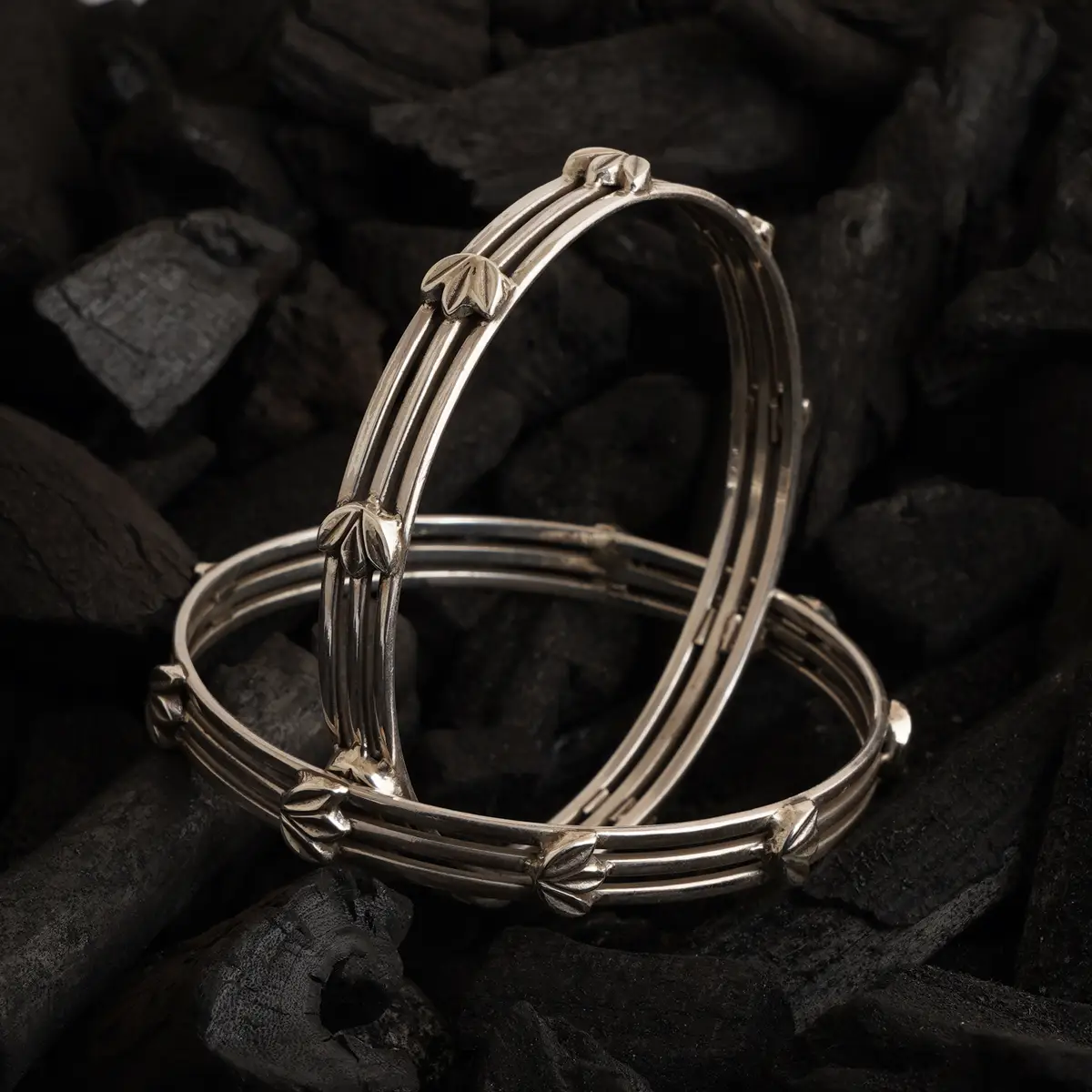 Silver Layered Bangle | Buy Silver Bangles Online Best Price in India ...