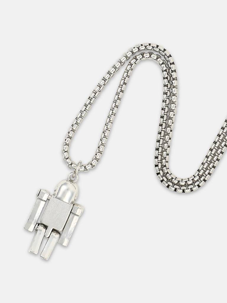 Men'S The Robo Pendant Necklace - Metallic Silver | French Accent Men's ...
