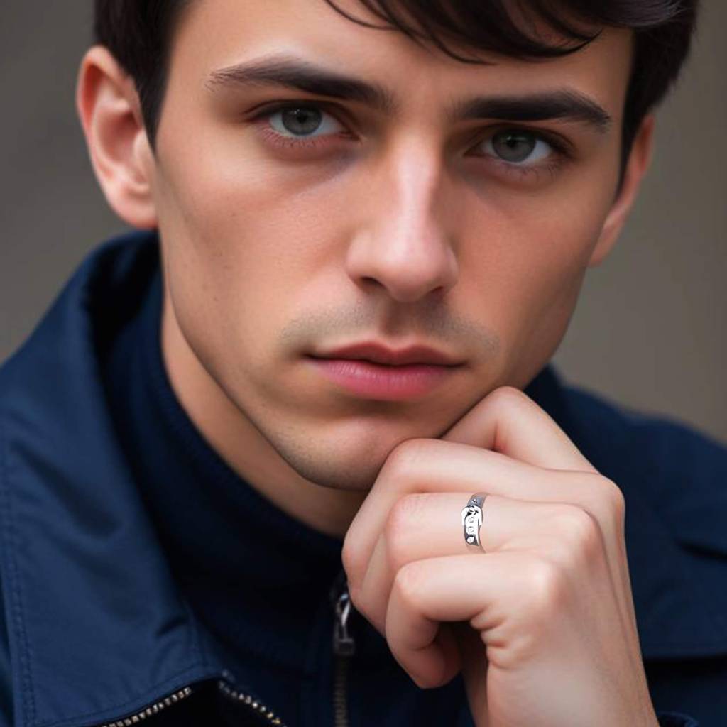 Silver Belt Style Promise Men'S Ring | Silver Belt Style Promise Men'S ...