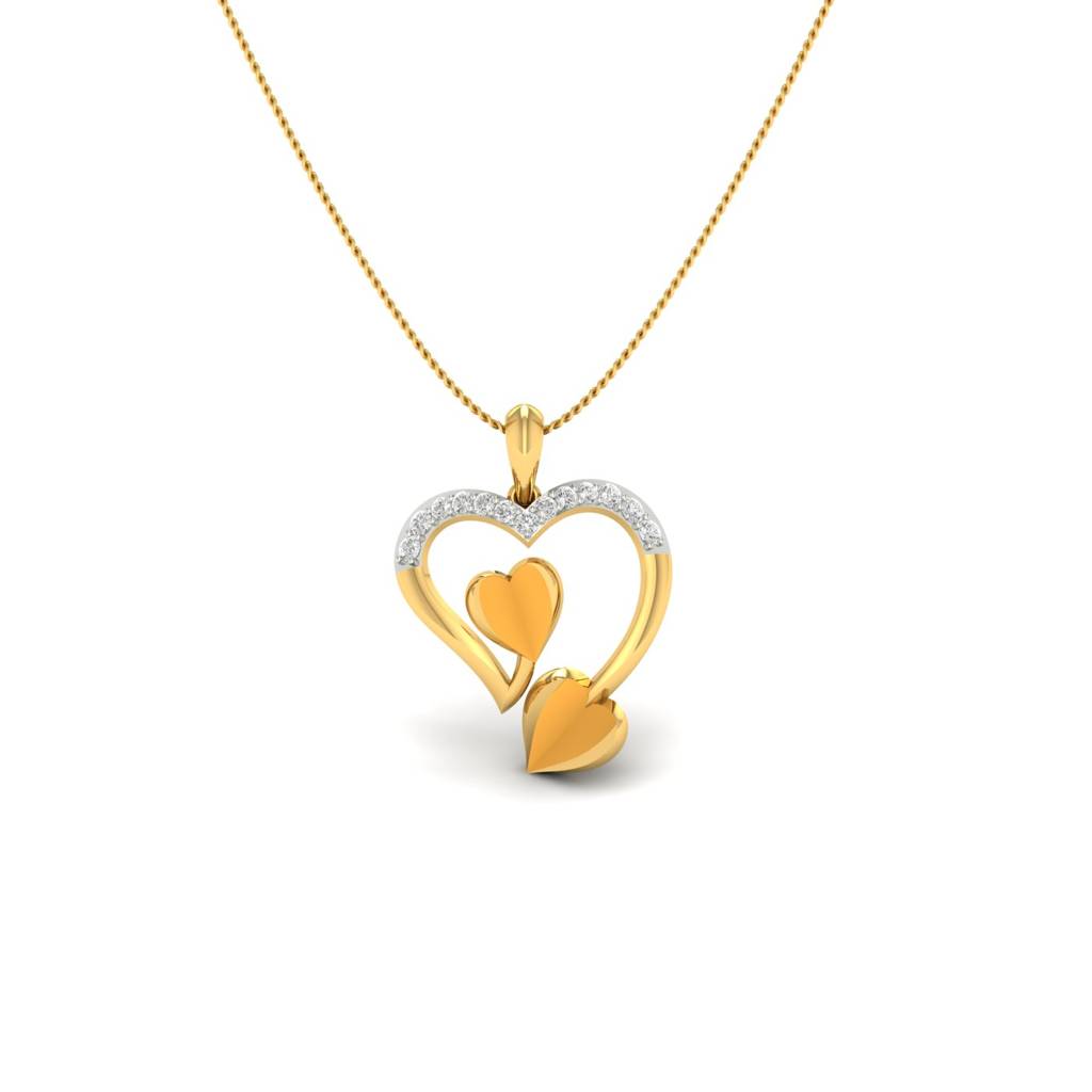 Dual Heart Diamond Pendant (Without Chain) | Dual Heart Diamond Pendant ...
