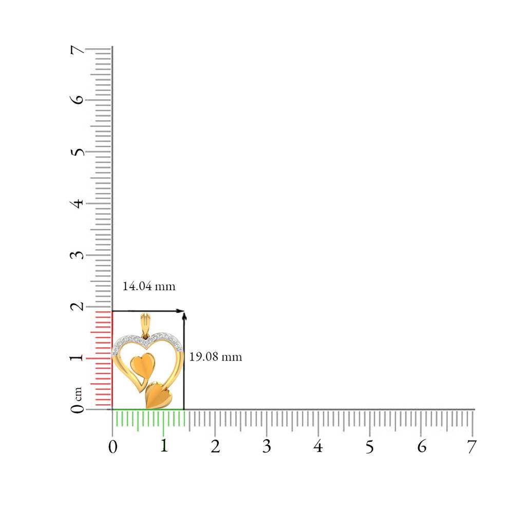 Dual Heart Diamond Pendant (Without Chain) | Dual Heart Diamond Pendant ...