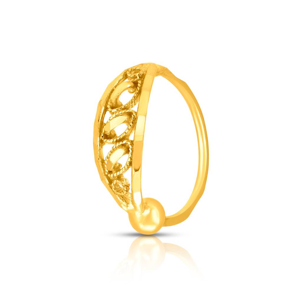 Yuvora 18K Yellow Gold Allure Twist Nose Pin For Women | Screw Back ...