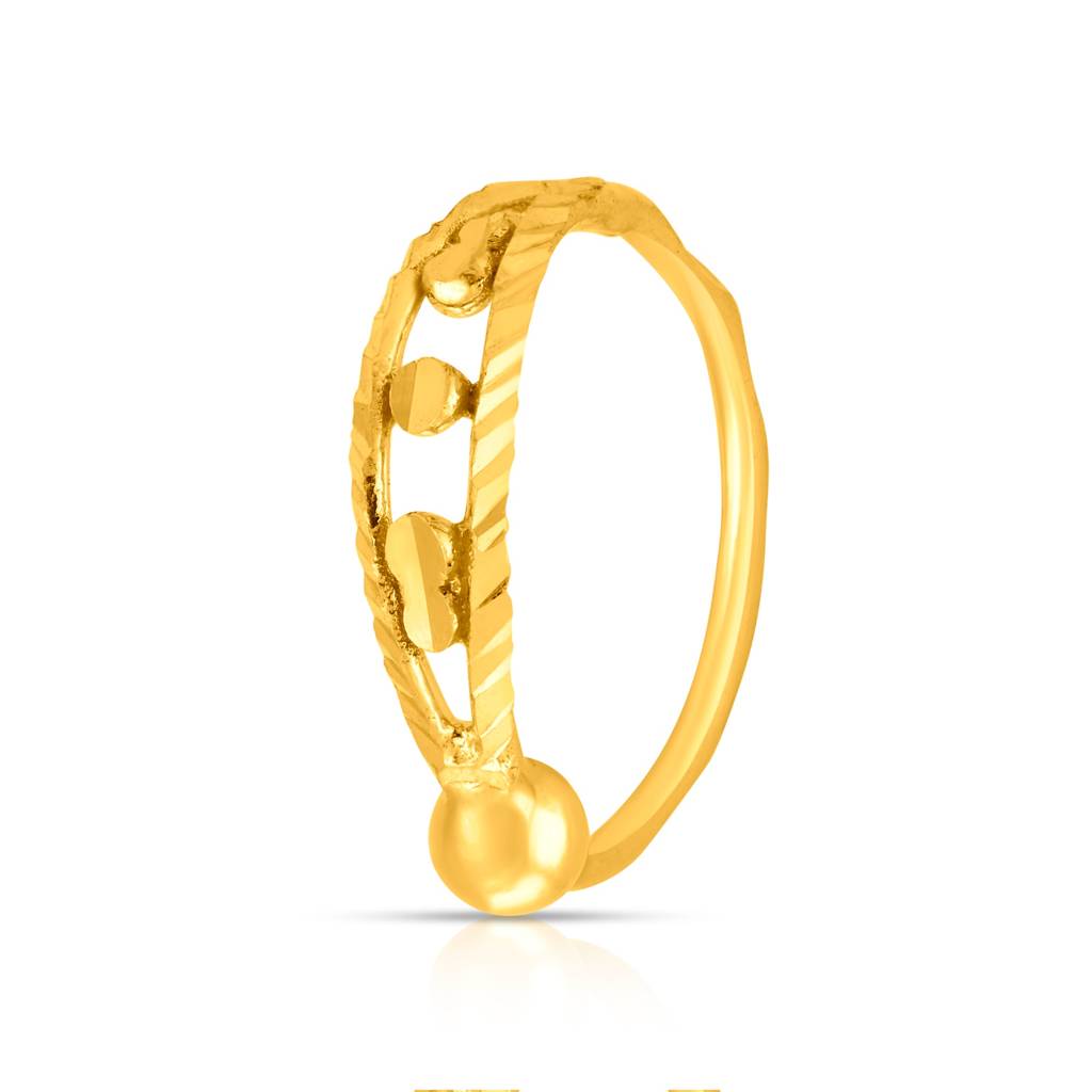 Yuvora 18K Yellow Gold Gold Orbit Nose Pin For Women | Screw Back ...