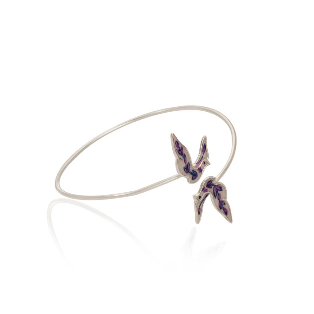 925 Sterling Silver Enamel Two Bird Handcuff For Women | Kicky and ...